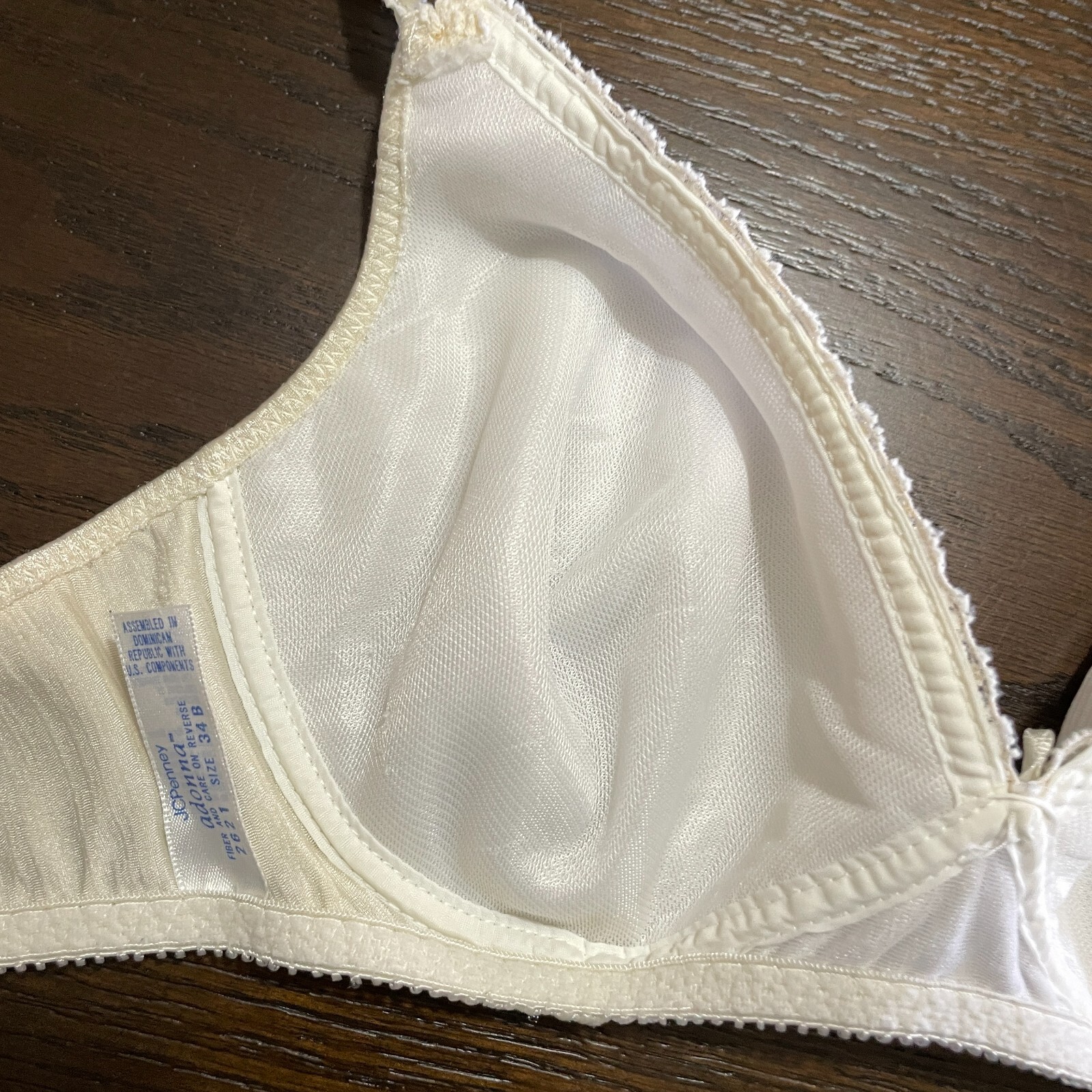 Vintage JCPenny Adonna Bra 34B Wire Free Satin Lightly Lined Cup ...