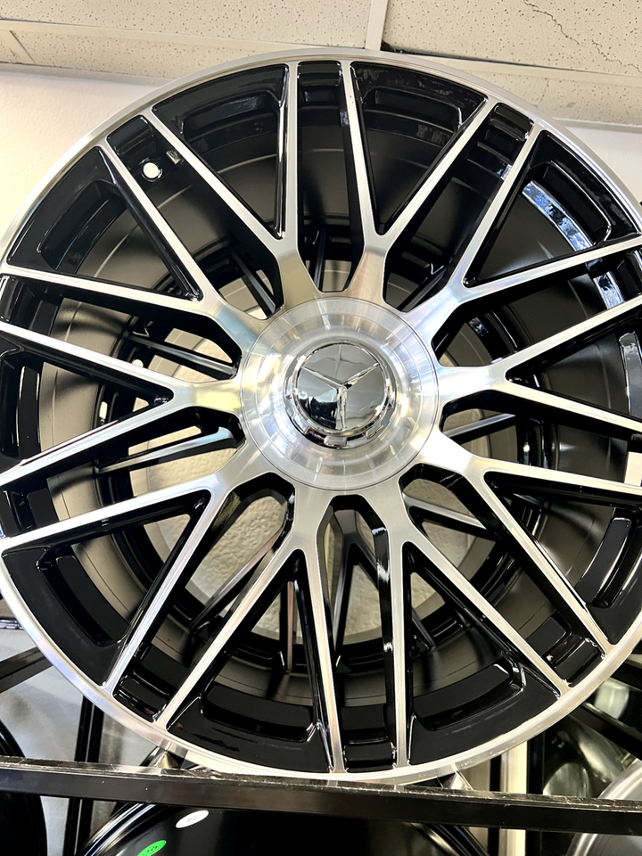 4 22" RIMS WHEELS UL VIA CAST Wheels Fit Mercedes MAYBACH STYLE BLACK S ...