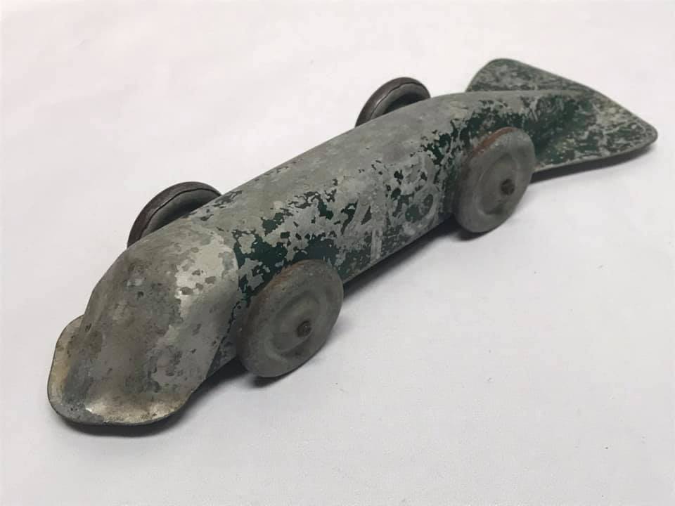 Antique Pressed Steel Fishtail Race Car | eBay
