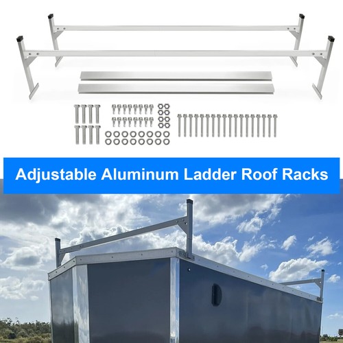 For Enclosed/Opened Trailer Cargo Adjustable Roof Mount Ladder Rack 4 ...