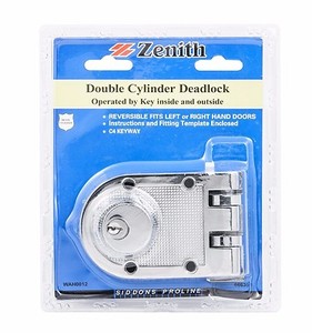 Zenith DOUBLE CYLINDER DEADLOCK Key Operated Left/Right Hand Door ...