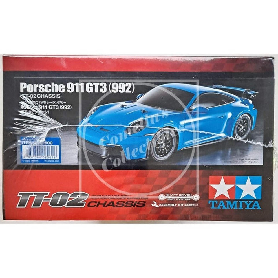 Tamiya 1/10 Porsche 911 GT3 (992) 4WD Kit TT-02 Chassis Motor & ESC ...