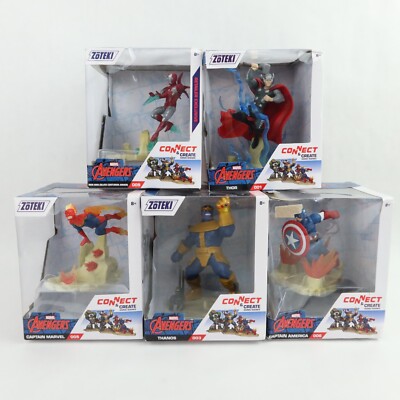 Zoteki Marvel Avengers Diorama 4in Action Figures Connect & Create Lot ...
