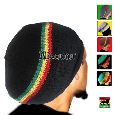 Rasta Cap Dread Tam Hats Beret Bonet Caps Africa Crown Reggae Marley ...