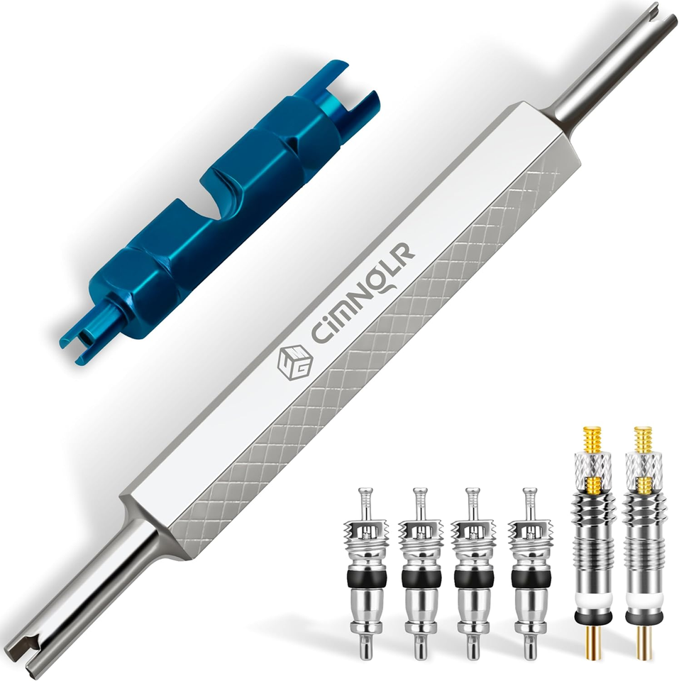 Tire Valve Stem Removal Tool Kit, Includ Presta Valve Core Removal Tool ...