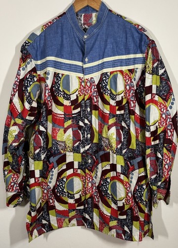BRIGHTER STYLE By Bright Ofori African Style Shirt Mens XXL 2XL Long Sleeve | eBay