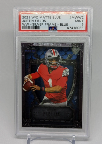 2021 Wild Card Matte🔥JUSTIN FIELDS /15🔥POP 1🔥PSA 9🔥WEEKEND WARRIOR BLUE RC📈 | eBay