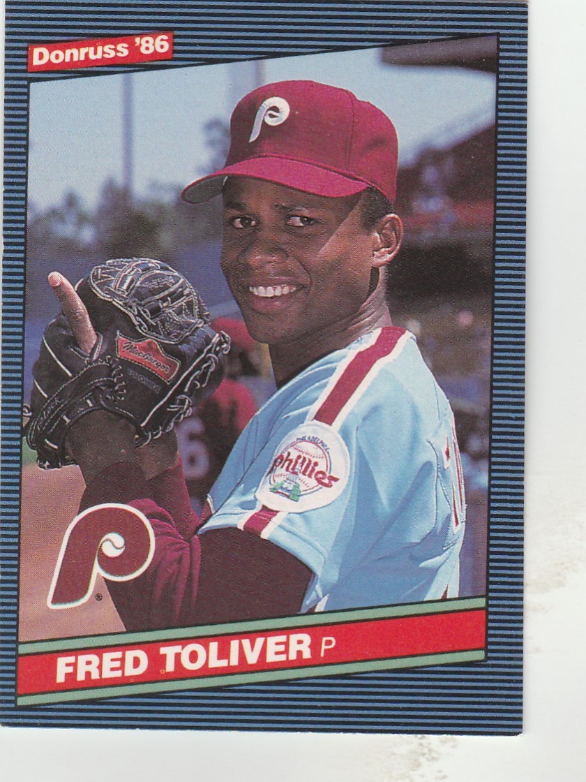 FREE SHIPPING-MINT-1986 Donruss Philadelphia Phillies #612 Fred Toliver ...