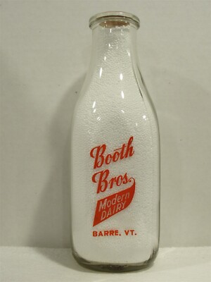 TSPQ Milk Bottle Booth Bros Modern Dairy Barre VT WASHINGTON CO Please ...