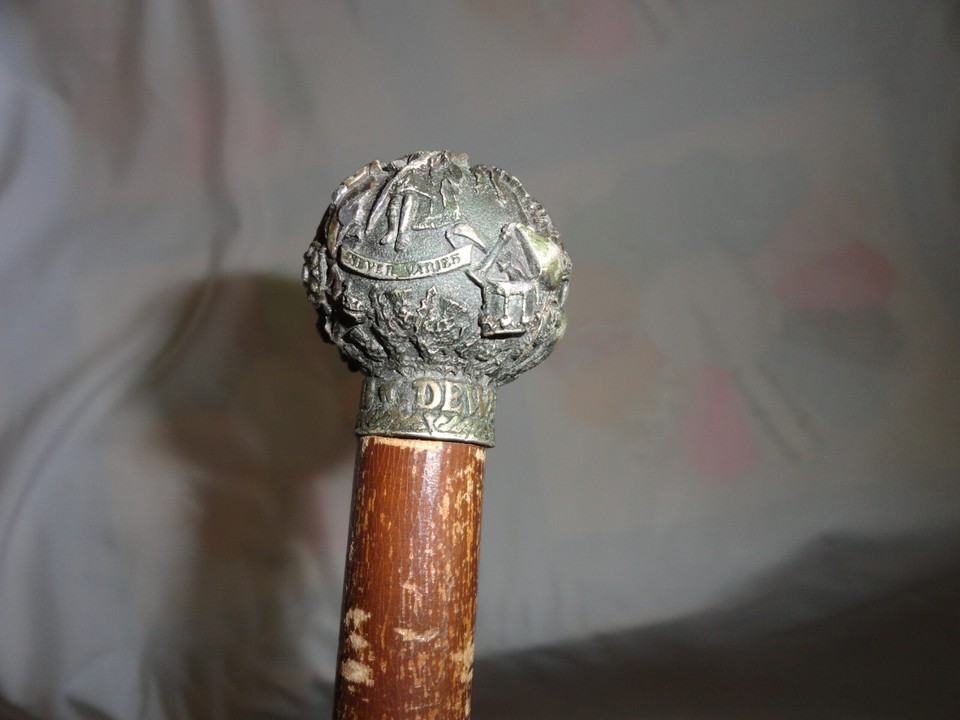 Vintage Antique DEWAR HIGHLANDER Heavy Metal Knob Walking Stick Cane ...