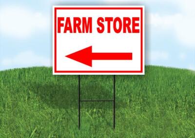 FARM STORE LEFT arrow red Yard Sign Road with Stand LAWN SIGN Single ...