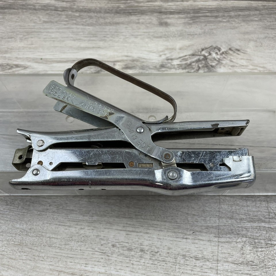 Vintage ACE Clipper Stapler No 700 Ace Fastener Corp. Plier Stapler | eBay