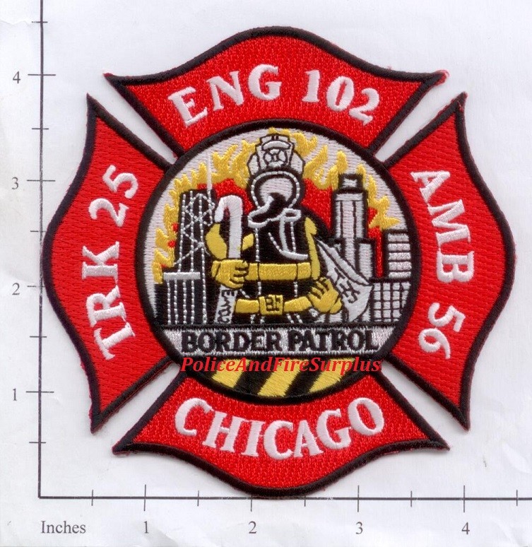 Illinois - Chicago Engine 102 Truck 25 Ambulance 56 IL Fire Dept Patch ...