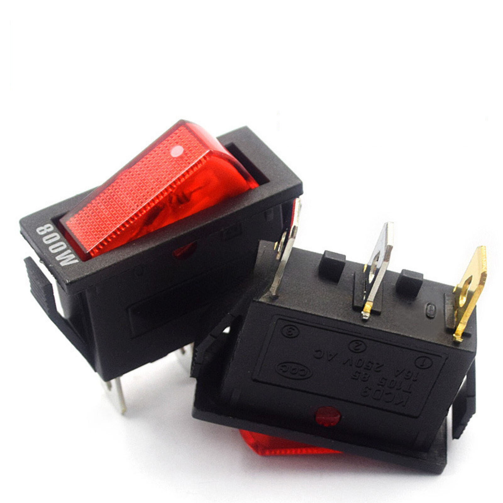 KCD3 2/3 Position Rectangular Rocker Switch 2/3 Pin ON/OFF Red Green ...