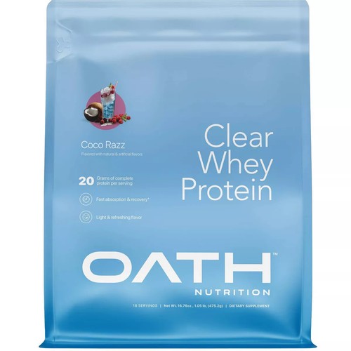 Oath Nutrition Clear Whey Protein Powder - Coco Razz - 18 Servings ...