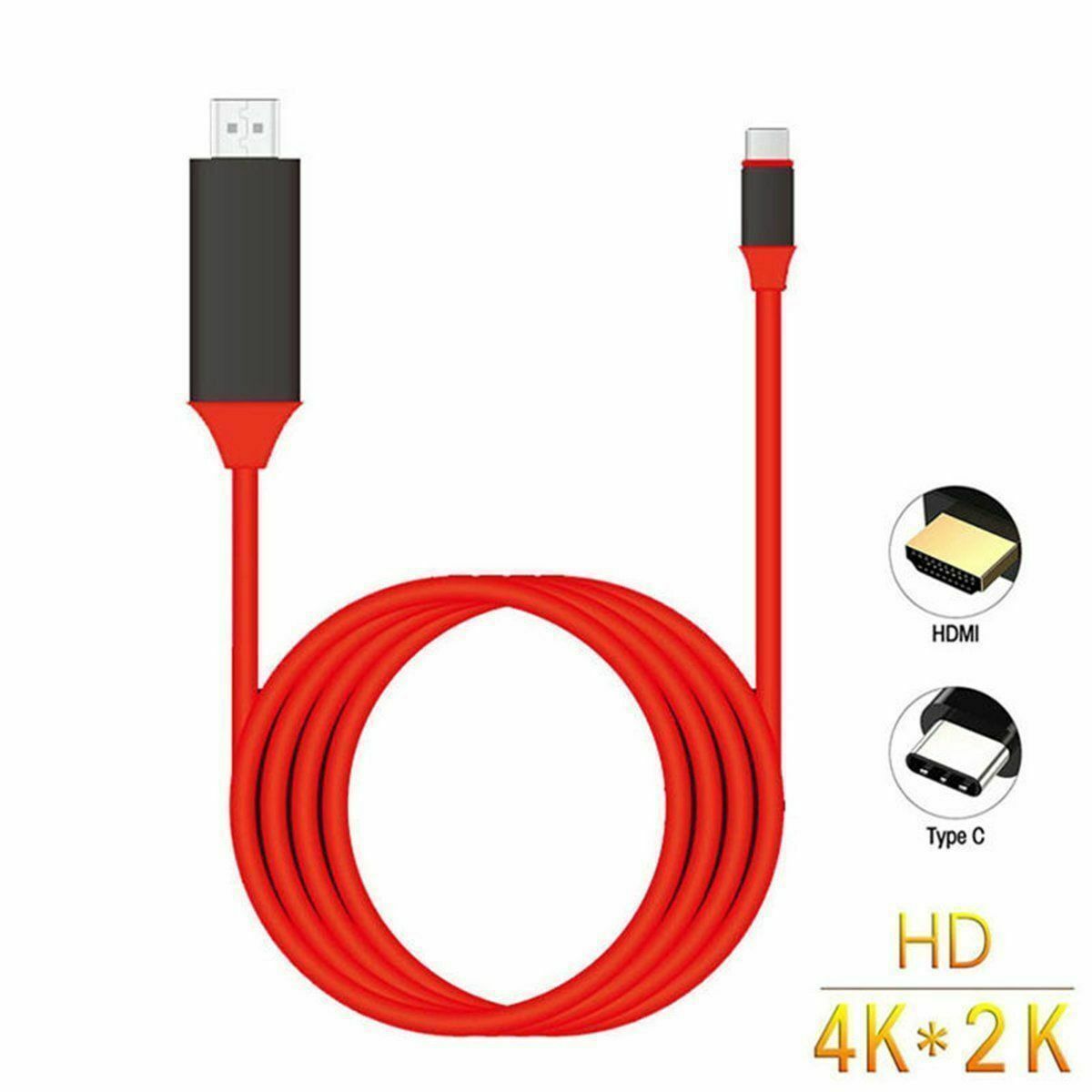 2M Type C to HDMI Cable Converter 4K HDTV USB Adapter For Samsung ...