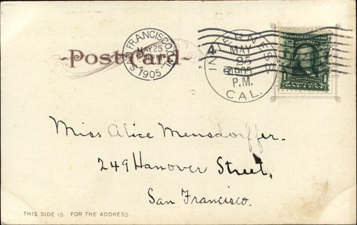 First Post Office ~ Inverness California ~ UDB 1905 to Alice ...