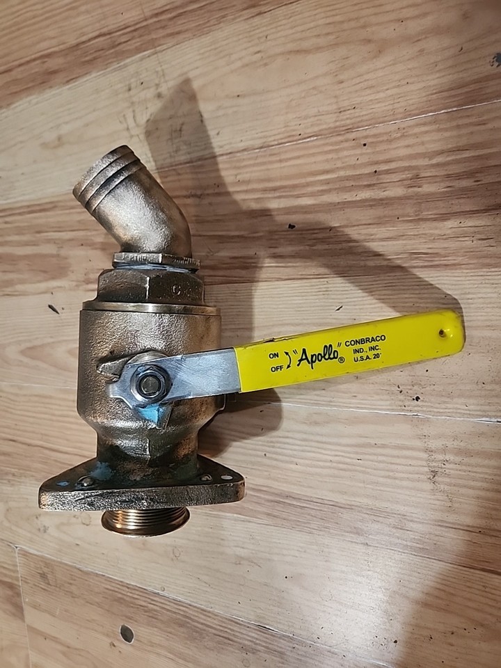 Brass 2" Flanged Thru-hull open/close ball valve by Groco - Marine Boat ...