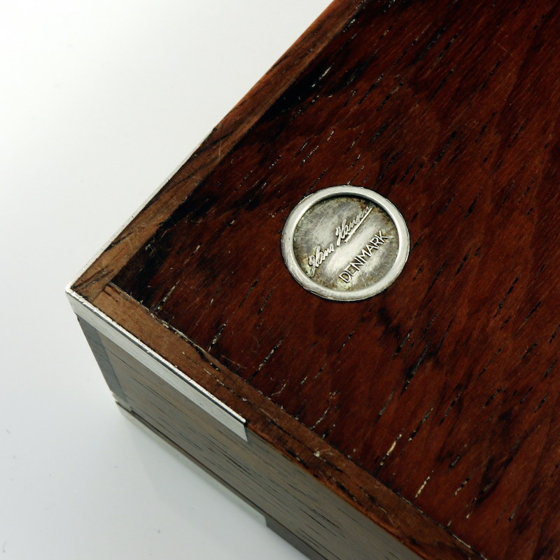 Hans Hansen. Rosewood Box with Inlaid Sterling Silver - Denmark - 1960s ...