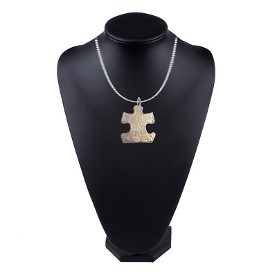 Jigsaw Side FT10 Pewter On 18" Silver Plated Curb Necklace | eBay UK