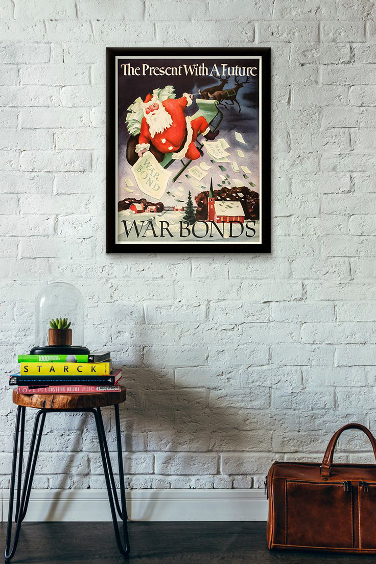 WW2 Christmas Propaganda Poster - Military Santa, War Bonds, WW2 US ...