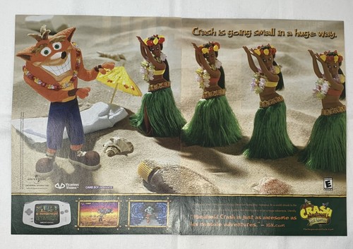 2002 Crash Bandicoot GBA Game Boy Advance Vintage Print Ad Poster Art ...