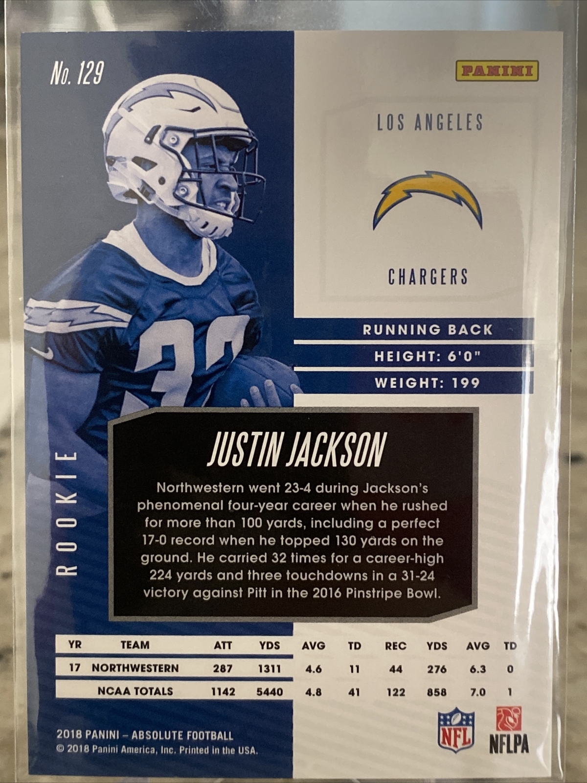 2018 Panini Absolute - Rookie Spectrum Gold #129 Justin Jackson (RC ...