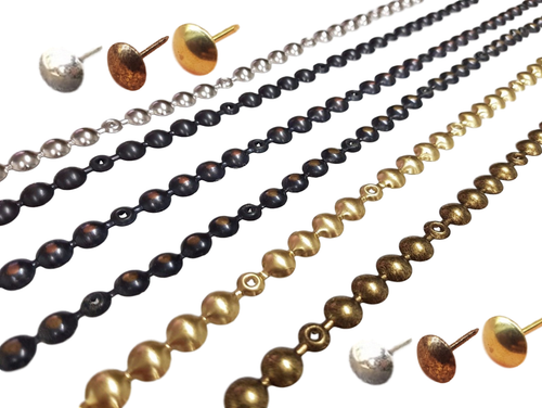 Lista Bullette per tappezzeria 100 cm + 25 chiodi - 1/3 - 9 mm con foro ...