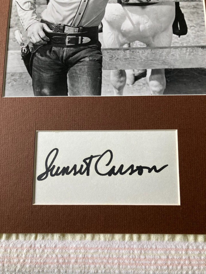Cowboy Sunset Carson 11x14 inch matted photo & autograph. NM/MT. COA ...