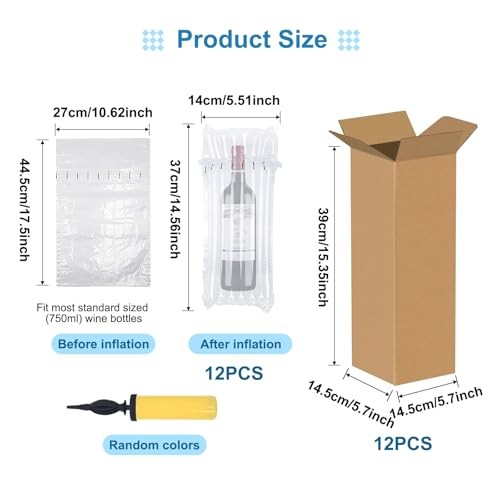 12 Sets Wine Shipping Box Kit Include Wine Packaging Boxes Wine ...