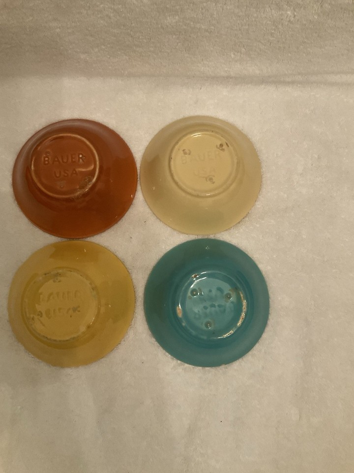 BAUER Pottery La Linda 5" Fruit Bowls Small Plainware 1941-59 USA Set ...