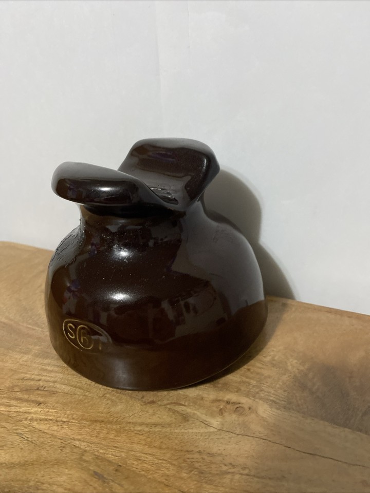SBT Ceramic Telephone Pole Insulator 4 7/8" Vintage Brown | eBay
