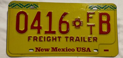LICENSE PLATE S NEW MEXICO FREIGHT TRAILER 0416 | eBay