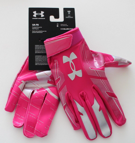 Under Armour F8 Football Gloves Men's Medium Pink | eBay