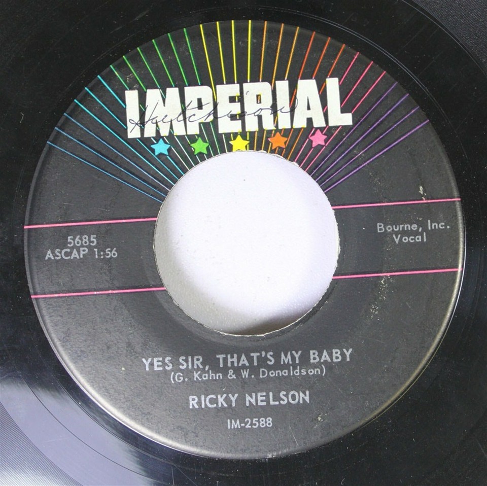50'S/60'S 45 Ricky Nelson - I'M Not Afraid / Yes Sir, That'S My Baby On ...