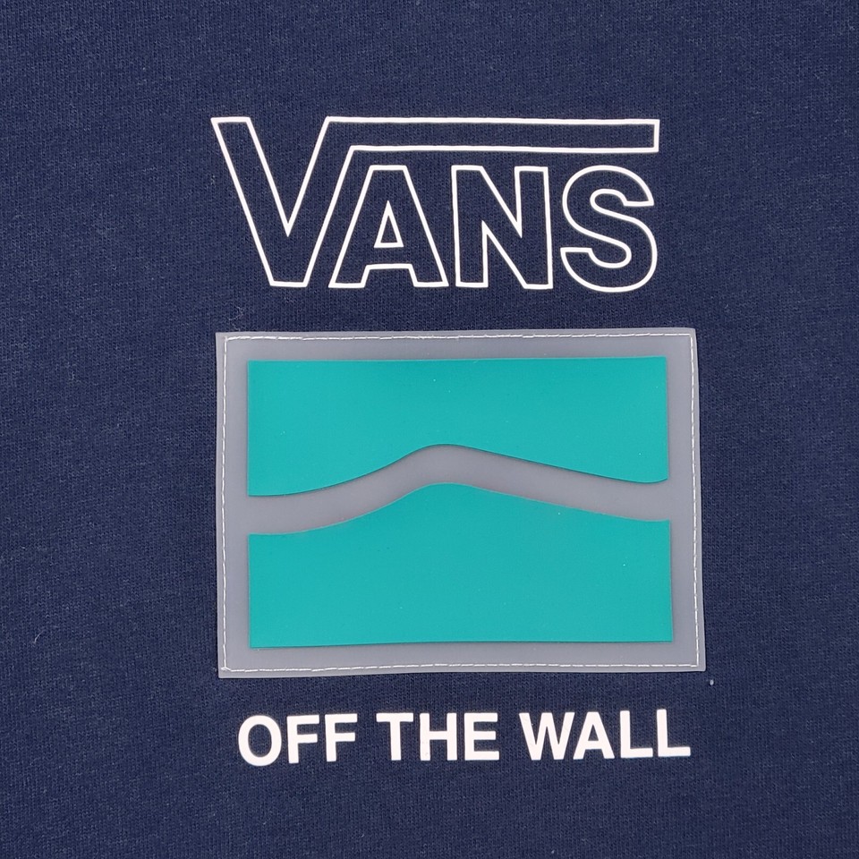 Vans Sweater Mens Large Blue Hoodie Logo Sequence Off The Wall ...
