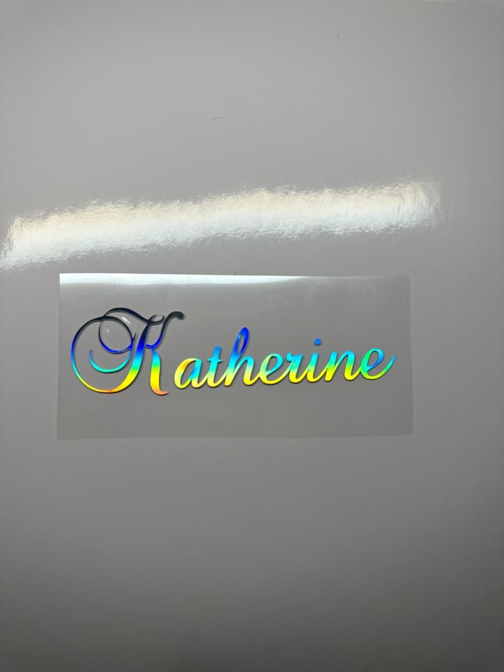 Holographic Name Personalized Decal Sticker, Custom Vinyl Lettering ...