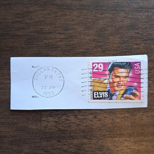Vintage 1993 Elvis Presley Cancelled Postal Stamp First Issue Dallas TX ...