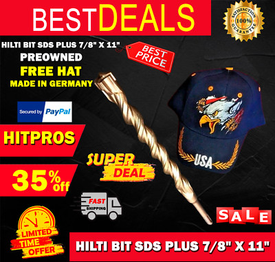 HILTI BIT SDS PLUS 7/8" X 11" PREOWNED, GERMANY, FREE HAT, FAST ...