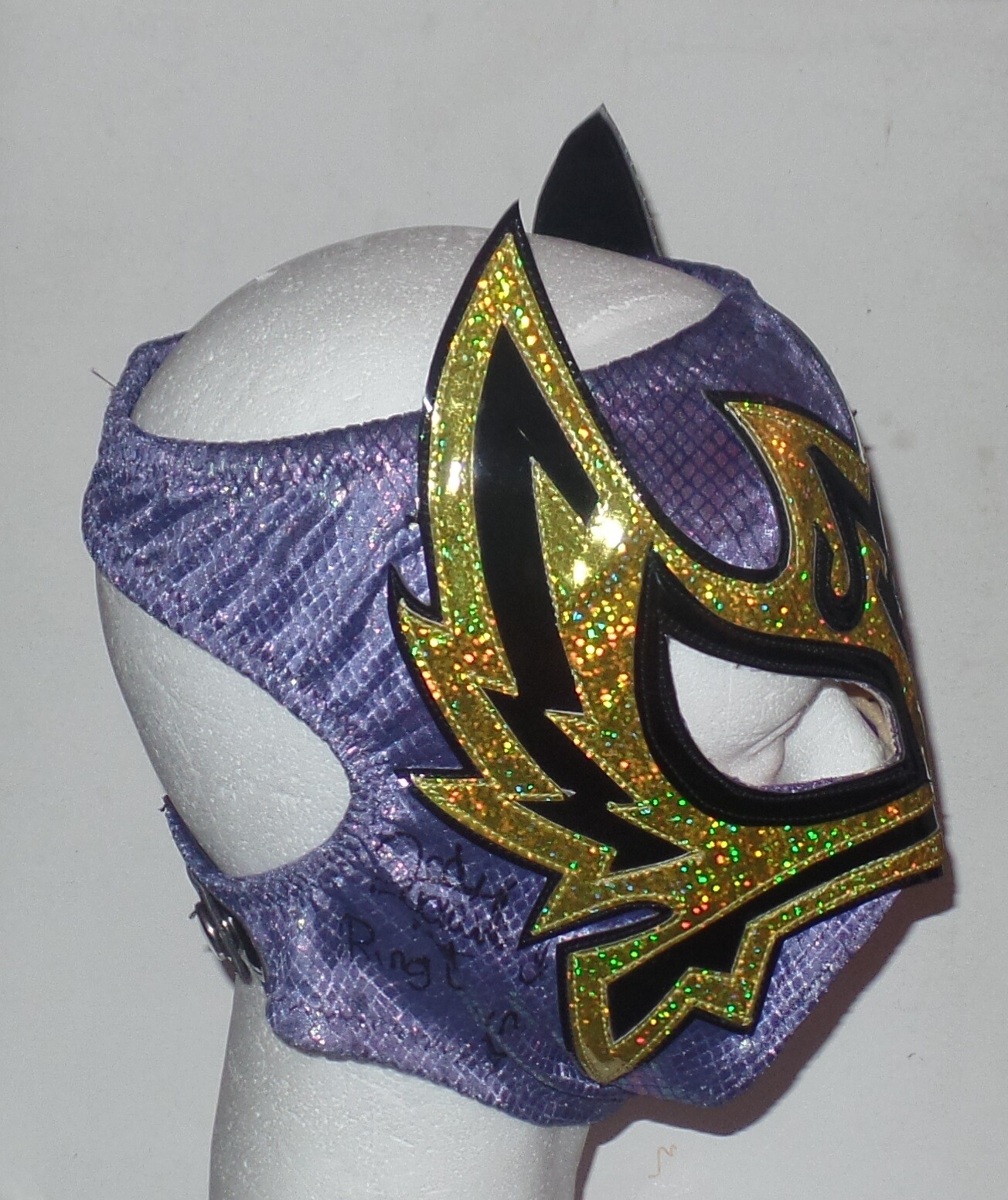 LADY MARAVILLA SIGNED AUTO'D RING WORN MASK BAS COA LUCHA LIBRE LAS ...