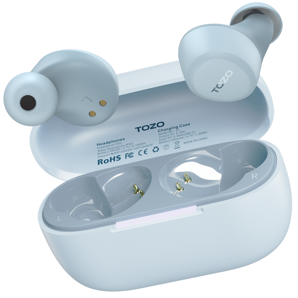 TOZO TWS Wireless Earbuds Bluetooth 5.3 In-Ear Headphones with Charging ...