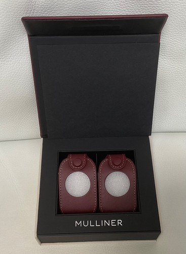 BENTLEY MULLINER GENUINE 2 X RED LEATHER CAR KEY FOB COVER CASES IN BOX ...