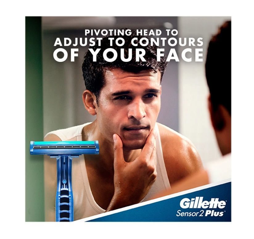 Gillette Sensor2 Plus Disposable Razor lubrastrip Pivot - 52 Razors ...