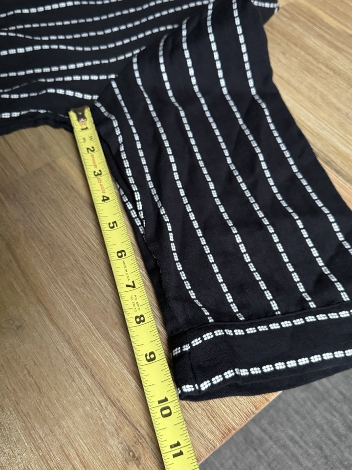 Soft Surroundings Pullover top XLP Tunic Woven 3/4 Sleeve Black White ...