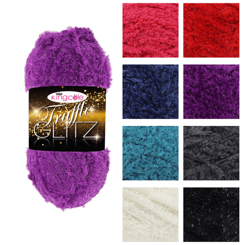 King Cole Truffle Glitz DK 100g Soft Fluffy Glittery Knitting Crochet ...