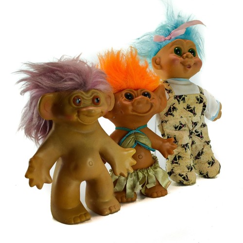 Vintage Troll Doll Lot (Neanderthal Bijou, Multi Toys Baby Blue Hair ...