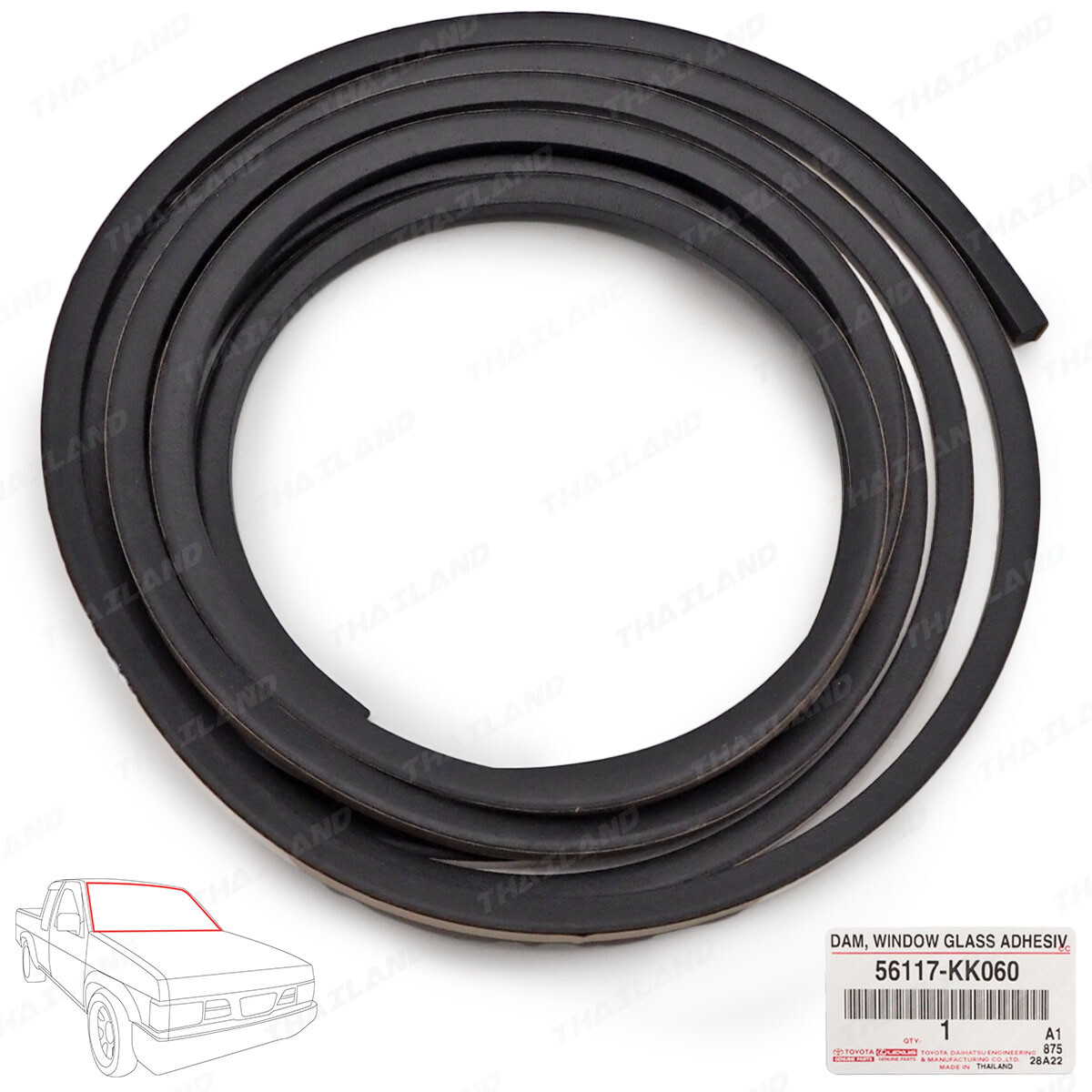 Front Rubber Dam Window Glass Adhesive Seal Fits Toyota Fortuner SUV ...