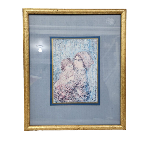 Edna Hibel Lithograph Framed Glass Print Signed Rectangle Only Woman ...