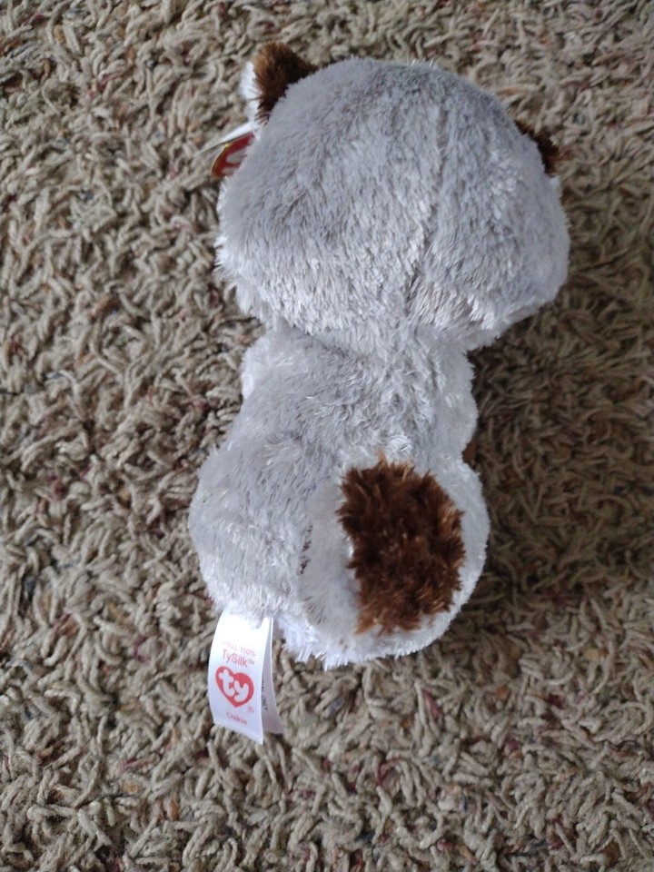 TY Silk Beanie Boos Plush OAKIE the Gray RACCOON 6" NEW with tags | eBay