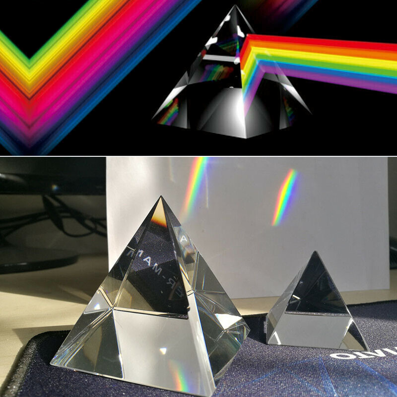 150mm Rainbow Optical Crystal Pyramid Prism For Furnishing Articles ...
